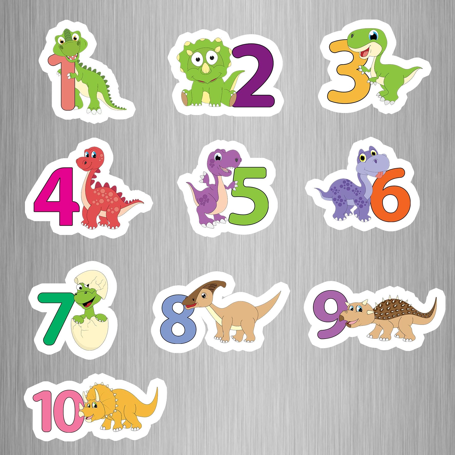 Cute Dinosaur Theme Numbers Photo Fridge Magnets - (10 PER PACK ...