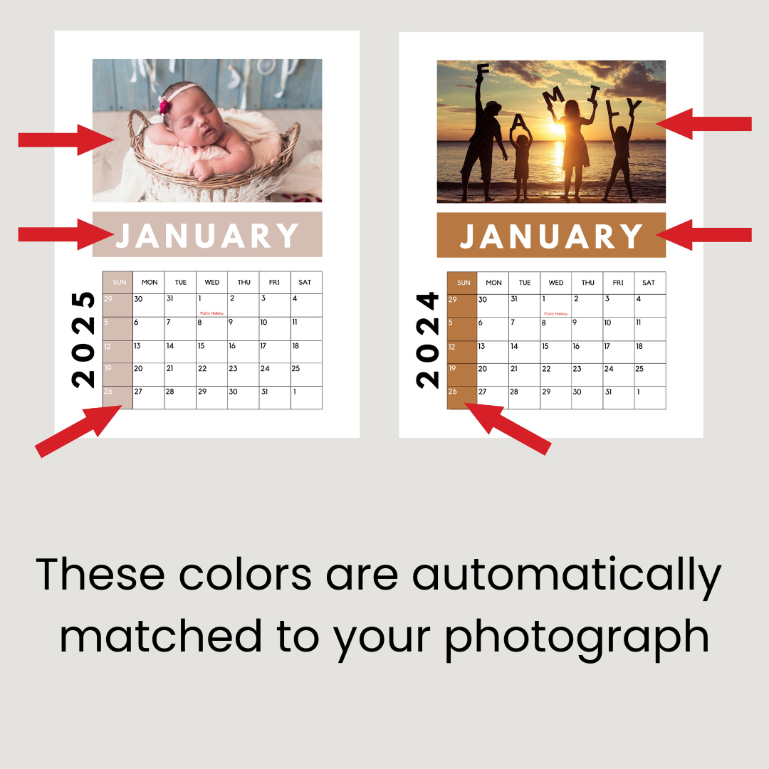 Branded Photo Wall Flip Calendars (A4 or A3 Portrait) – Canvas & More