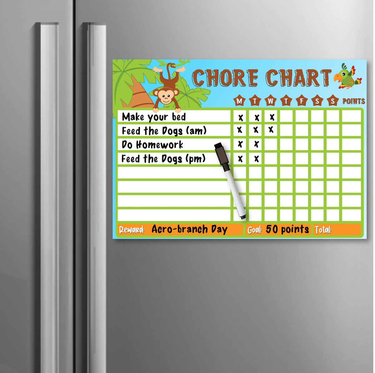 Kids Reward / Chore Chart (Jungle Animals) – Canvas & More