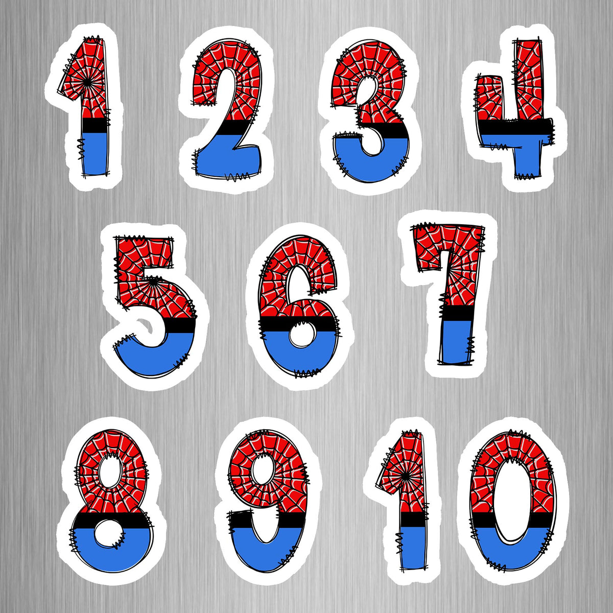 Spiderman Theme Numbers Photo Fridge Magnets - (10 PER PACK) – Canvas ...