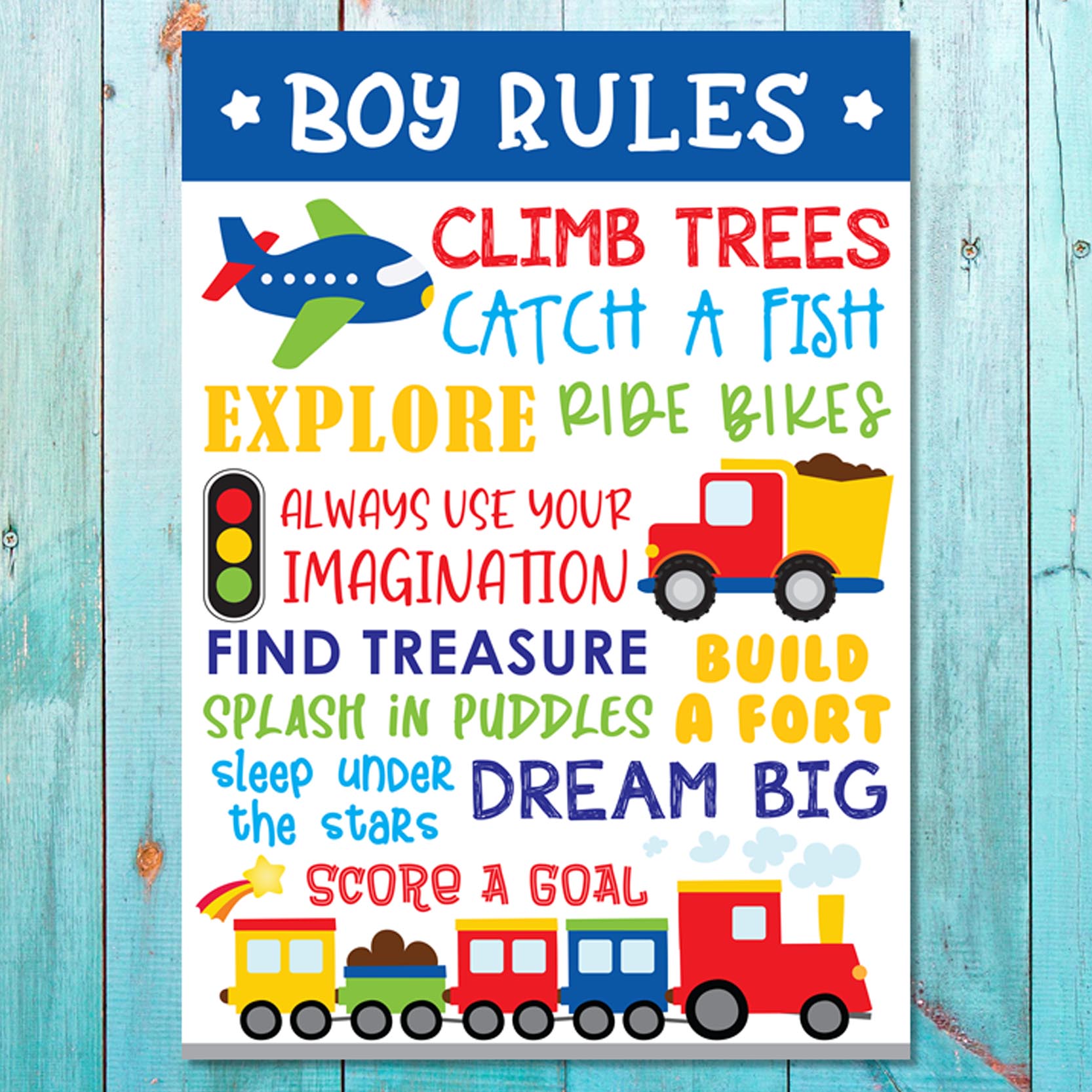 Boys: Set of 1 - Boys Rules – Canvas & More