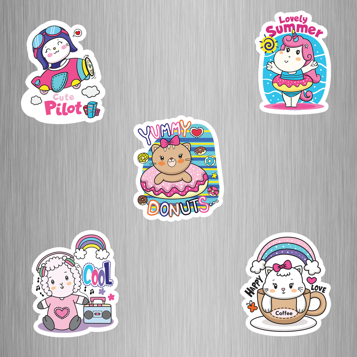 Cute Cartoon Animal for Girls Fridge Magnets - (5 PER PACK) (UK ...