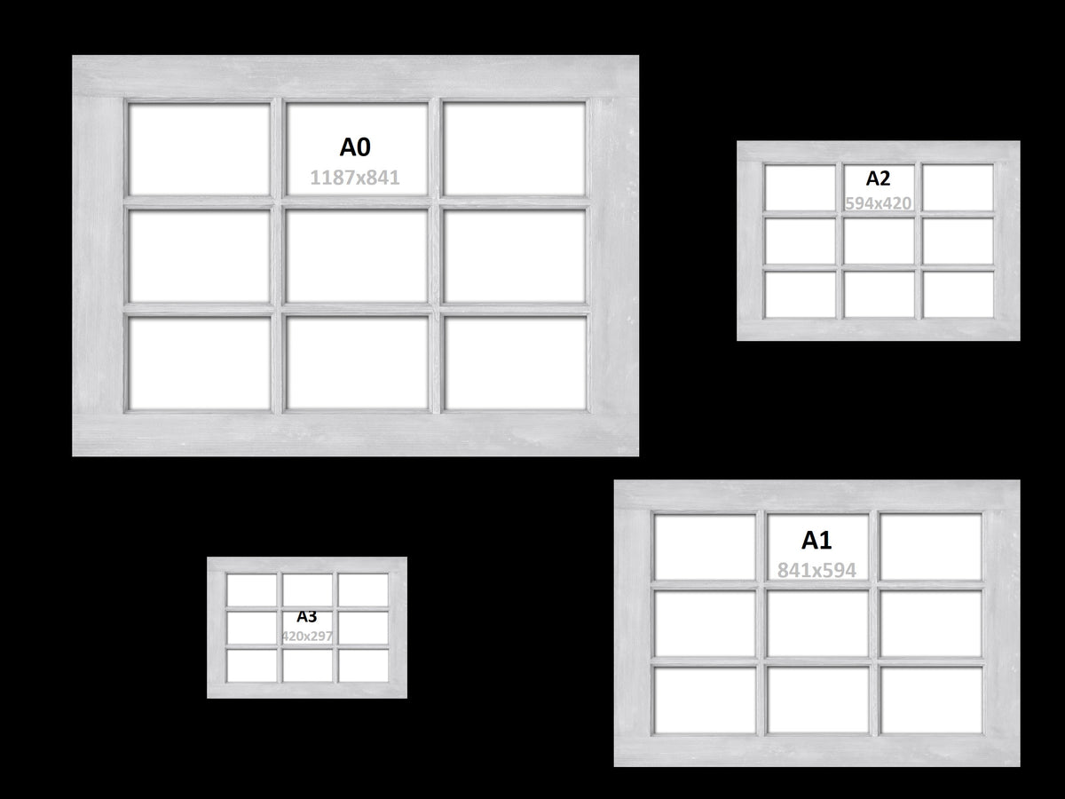 Single Canvas Prints! Virtual Window Frames Collage White Wood – Canvas ...