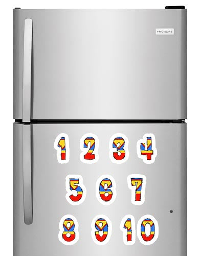 Superman Theme Numbers Photo Fridge Magnets - (11 PER PACK) – Canvas & More